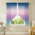 Blue Purple Sheer Curtains Swag Valances for Windows Pink Teal Gradient ...