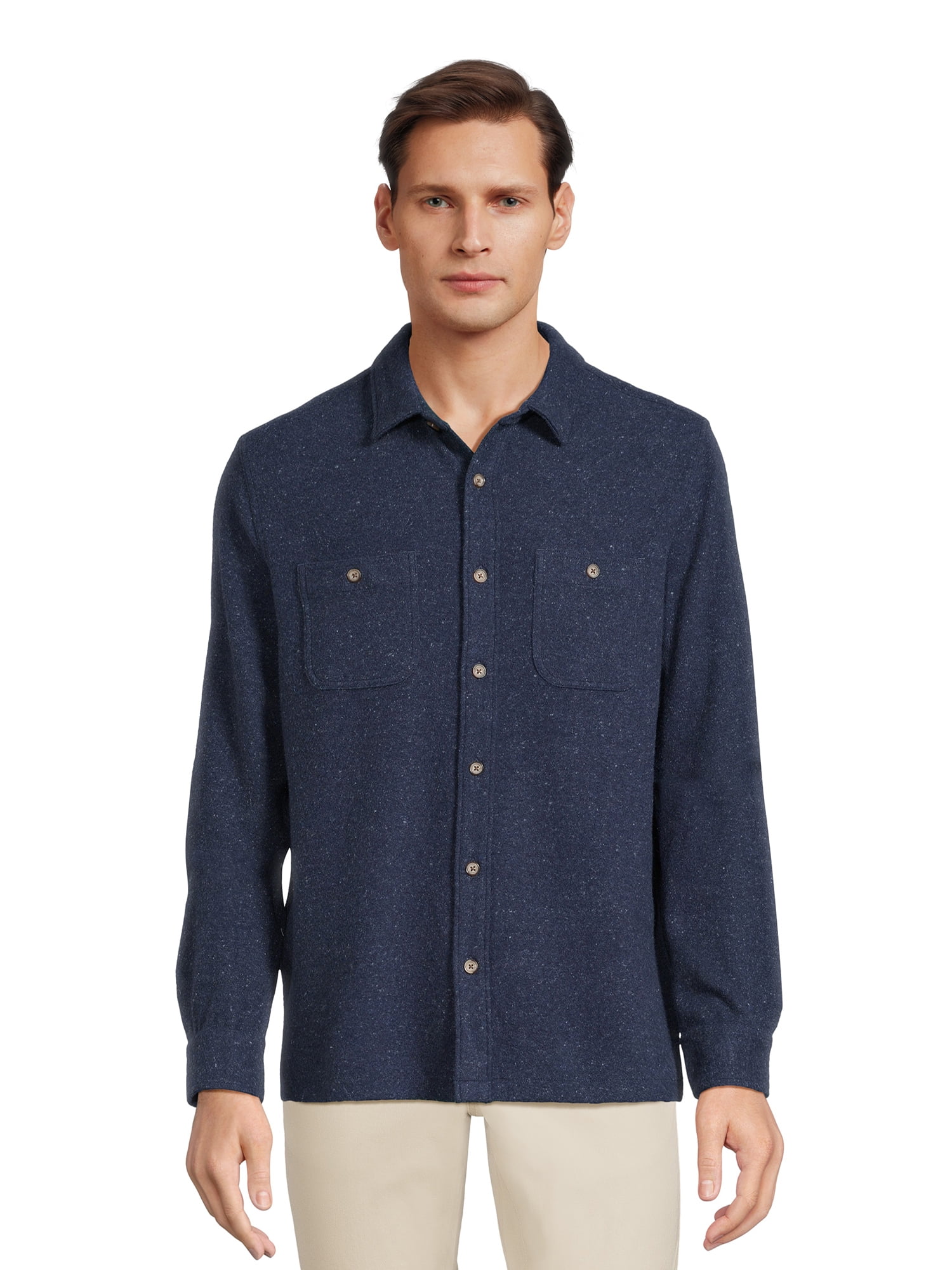 George Men's Long Sleeve Over Shirt, Sizes S-3XL - Walmart.com