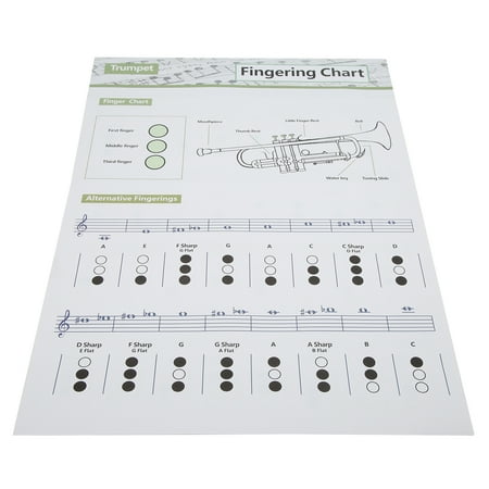 Trumpet Chart, Scale Poster Art Paper Trumpets Note Guide Portable ...