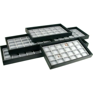 5 White 32 Slot Jewelry Coin Display Travel Tray Inserts - Walmart.com