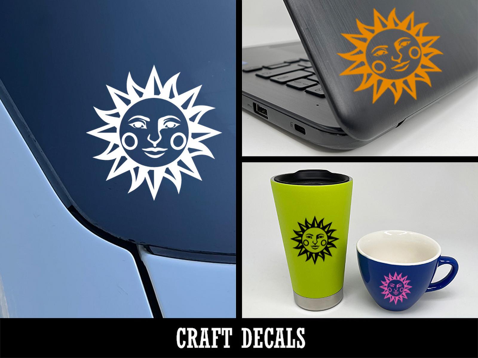 Heraldic Sun Face Craft Vinyl Indoor Outdoor Decal Sticker - Sunflower ...