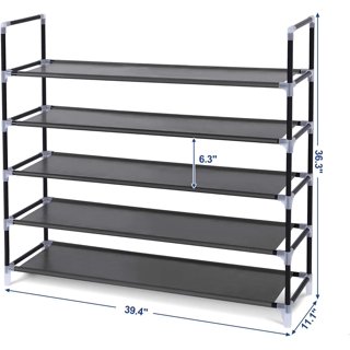 Gowinsee 10 Tiers Shoe Rack Organizer, 39"L Metal Shoe Storage, Shoe ...