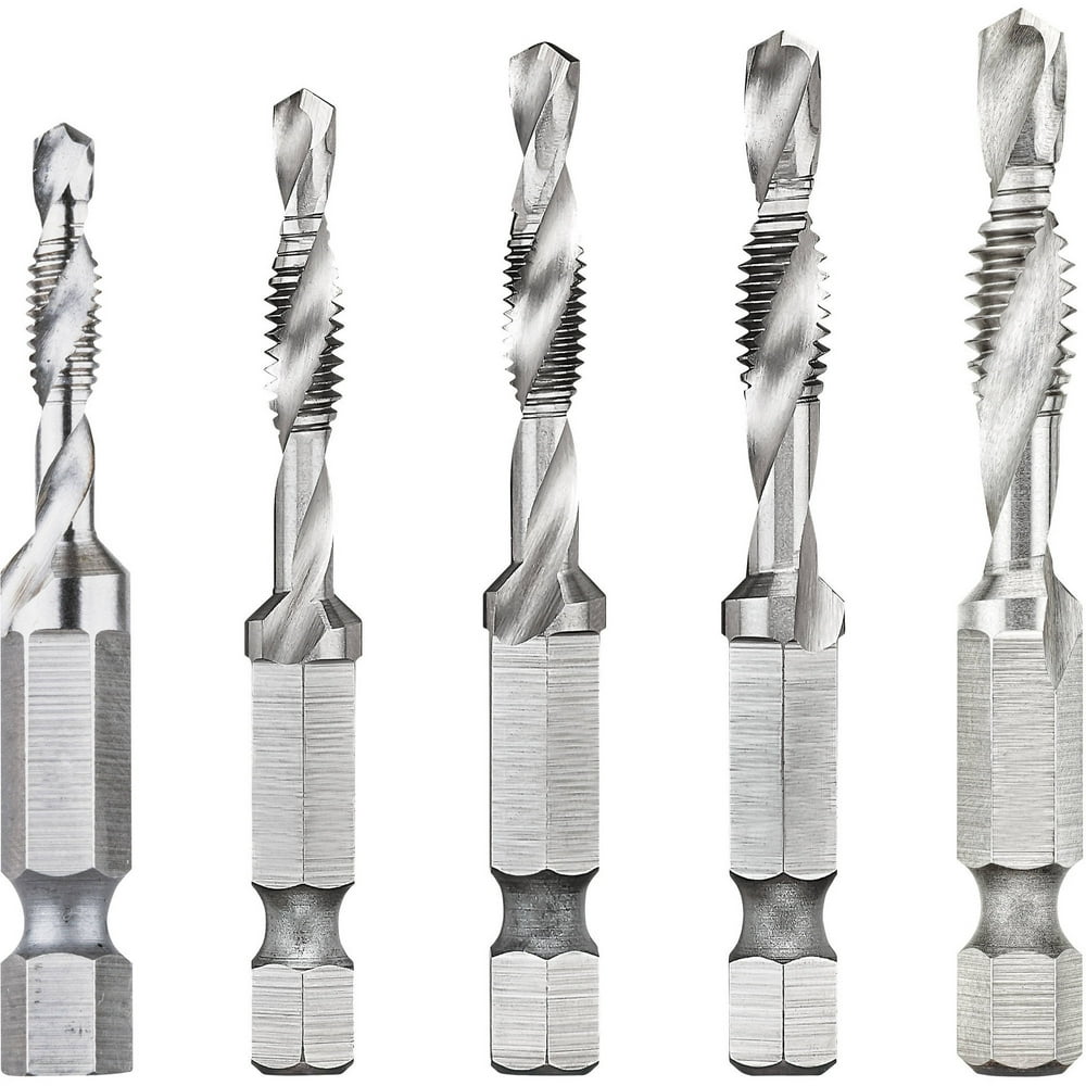 DeWalt 5-piece Drill Tap Set 1/4" Capacity, DWADTQTR5SET - Walmart.com ...
