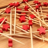 BambooMN 5.9" Bamboo Red Star Cocktails Hors D'oeuvres Fruit Sandwich ...