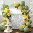 Abstract Sage Arch Backdrop Cover 6.6 FT Green Grey Stripes Floral ...