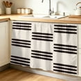 Black Stripe Cabinet Curtains for Kitchen 28"W x 51"L, Country Vintage ...