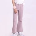 BFHHYA Youth Girls Stretch Athletic Pants Elastic Waist Flare Leg Pants ...