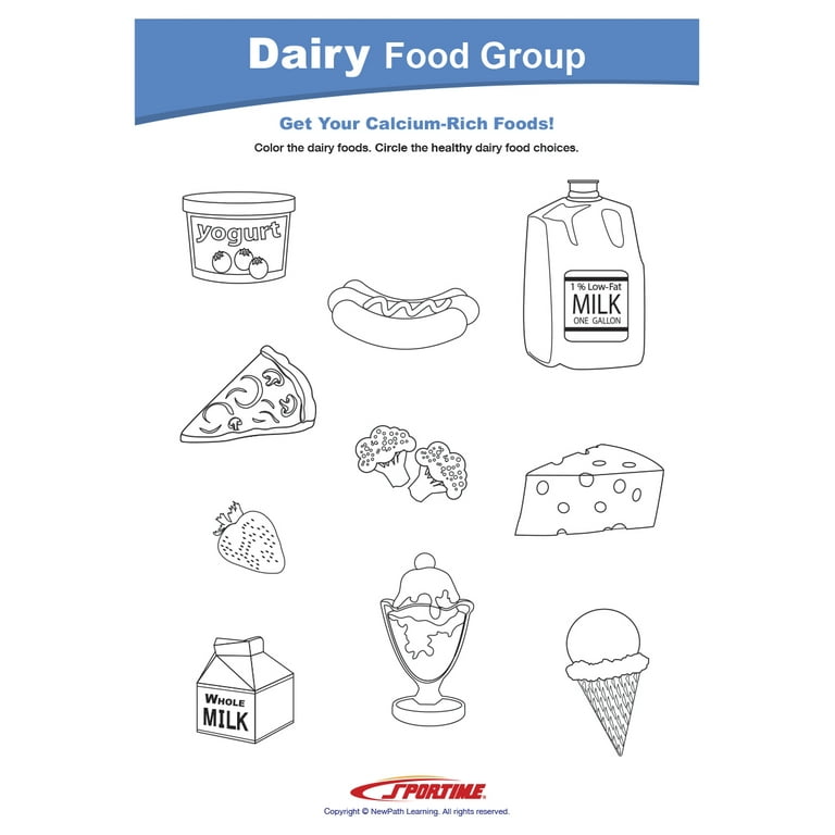 Dairy Food Group Coloring Page