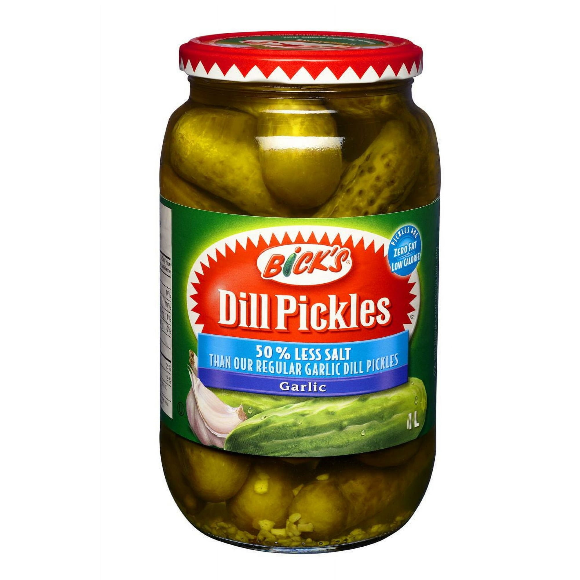 Click here for Bicks Bicks 50 Less Salt Garlic Whole Dill Pickles... prices