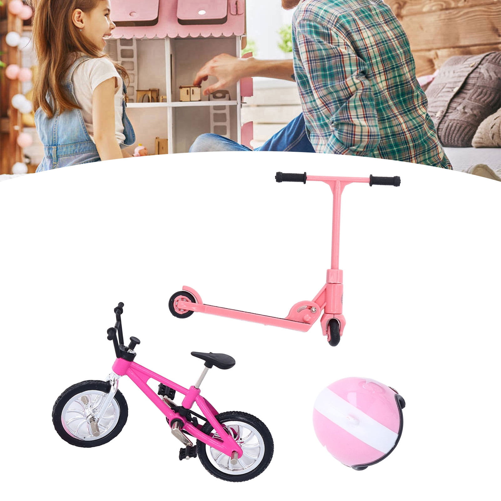 Click here for Estink Dollhouse Miniature Bike Scooter Set With H... prices