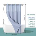 Blue 60"W x 74"L (Pack of 1) Waffle Weave No Hook Shower Curtain with ...