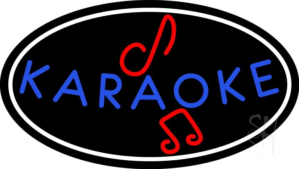 Blue Karaoke Red Musical Note LED Neon Sign 20" Tall x 37" Wide ...