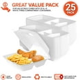 8"x8"x3" White Foam Disposable Clamshell Trays, 3-Compartment Take Out Boxes - 25 Count ...