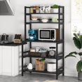 1easyLife Kitchen Bakers Rack, 5-Tier Storage Shelf with Hutch, Brown ...