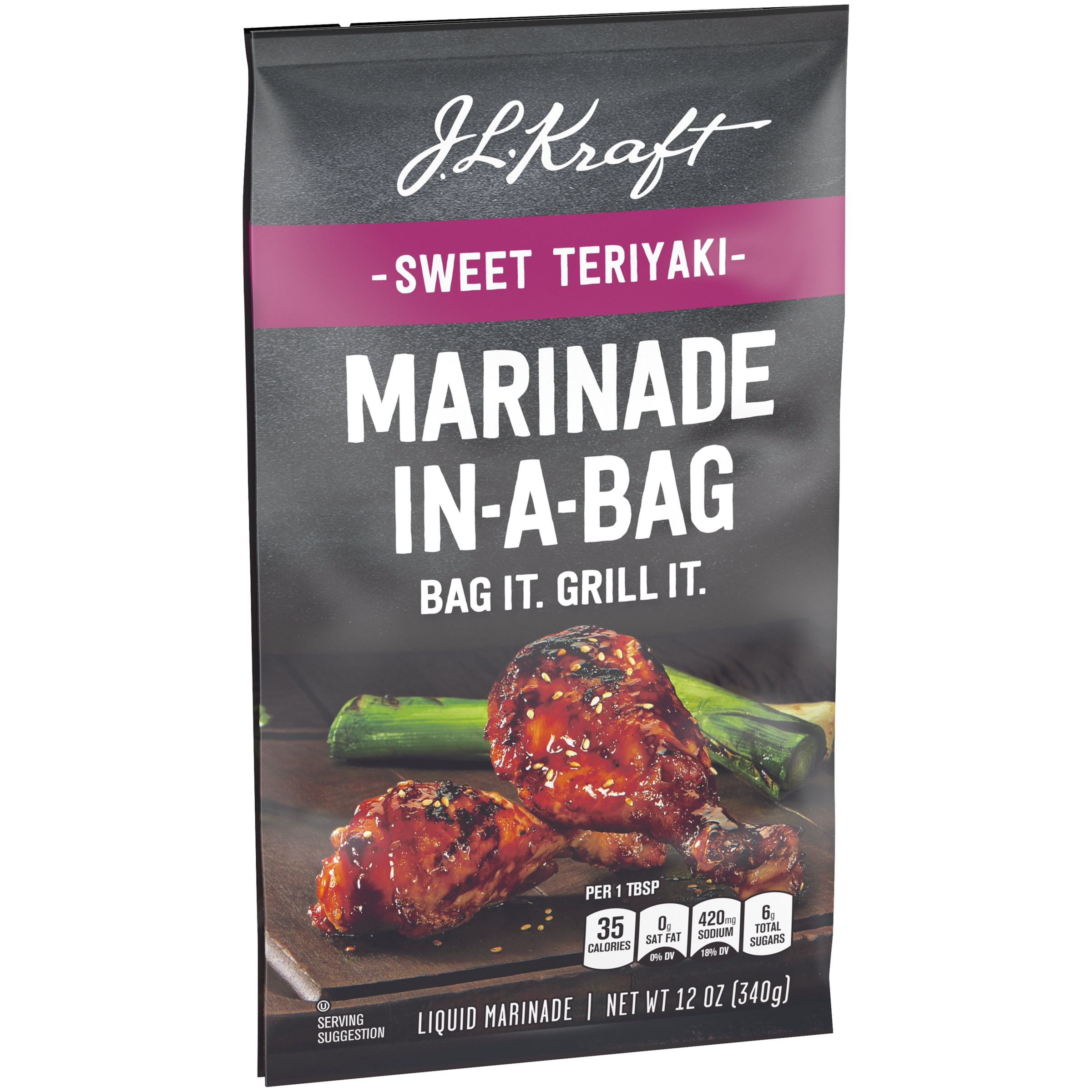 Jl Kraft Marinades Sweet Teriyaki Marinade In A Bag Liquid Marinade 12 Oz Bag