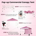 GVN 10 x 10 ft Pink Pop Up Canopy, Waterproof, Adjustable Height ...