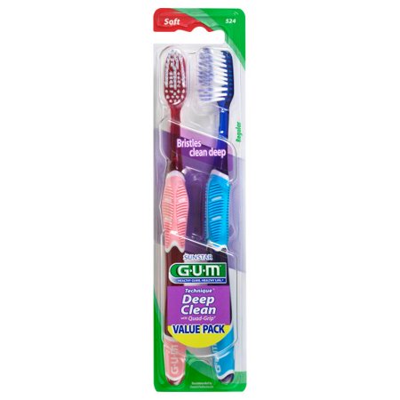 SUNSTAR GUM Technique Deep Clean Soft Toothbrush – Twin Pack Colors May ...