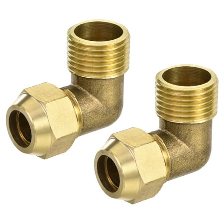 Uxcell Brass Compression Tube Fitting 12mm Tube OD to 1/2PT Male Thread ...