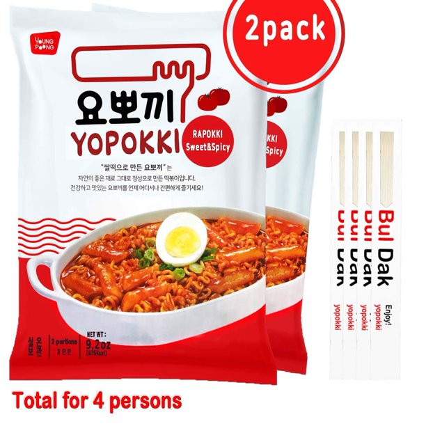 Yopokki Sweet Spicy Rabokki With 4 Yopokki Chopsticks (2 pack) Ramen ...
