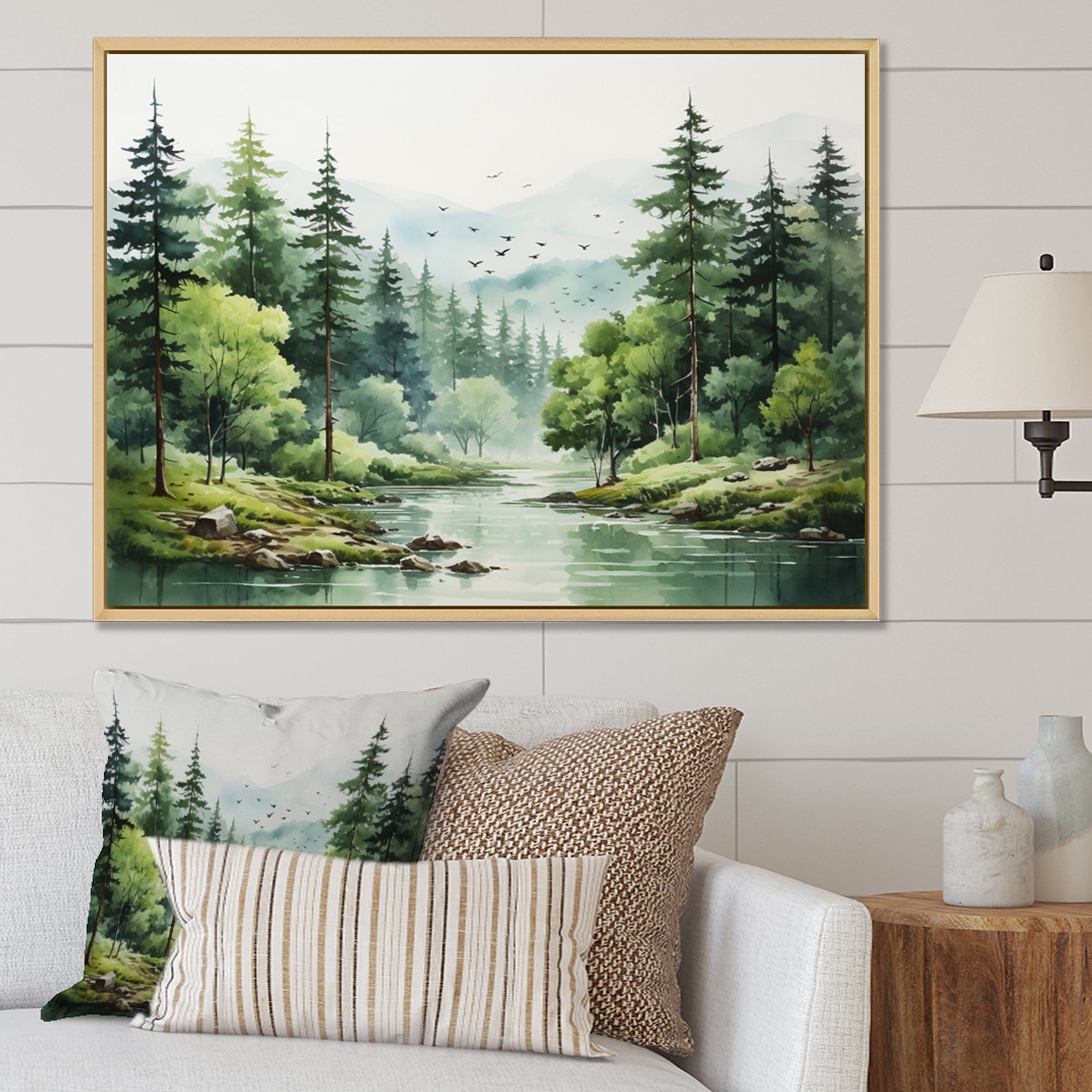 Click here for Designart Large Forest Framed Wall Art  Calm Fores... prices