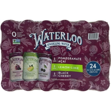Waterloo Sparkling Fizzy Water, Variety Pack, 12oz (24 Count), Assorted ...