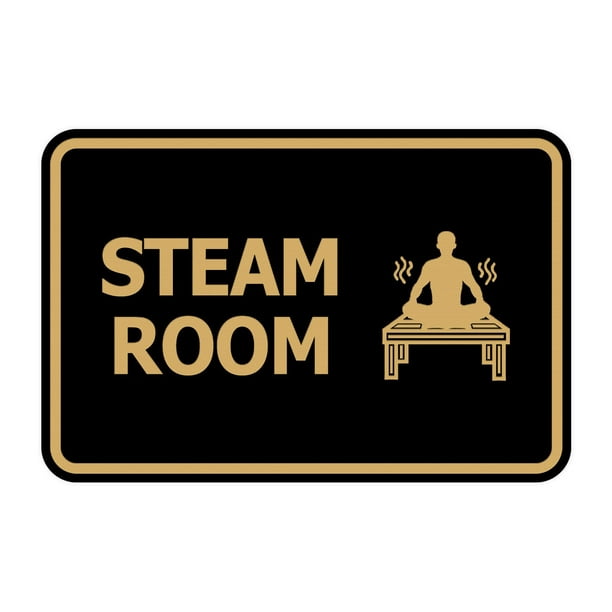 Signs ByLITA Classic Framed Steam Room Sign (Black Gold) - Large ... Signs ByLITA Classic Framed Steam Room Sign (Black Gold) - Large ...