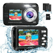 4K Waterproof Camera Dual Screens, 11FT Underwater, Camera for Swimming ...