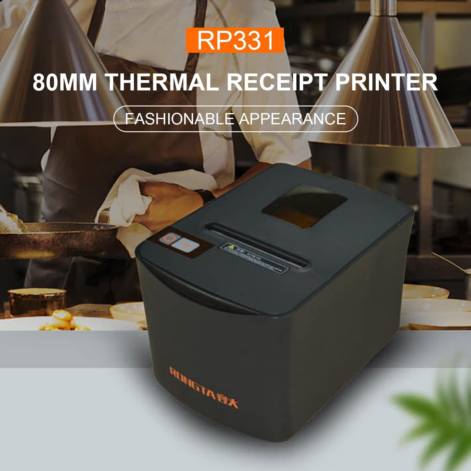 Buy FSXUOLIPI 80mm Direct Thermal Receipt Printer, Restaurant Kitchen ...