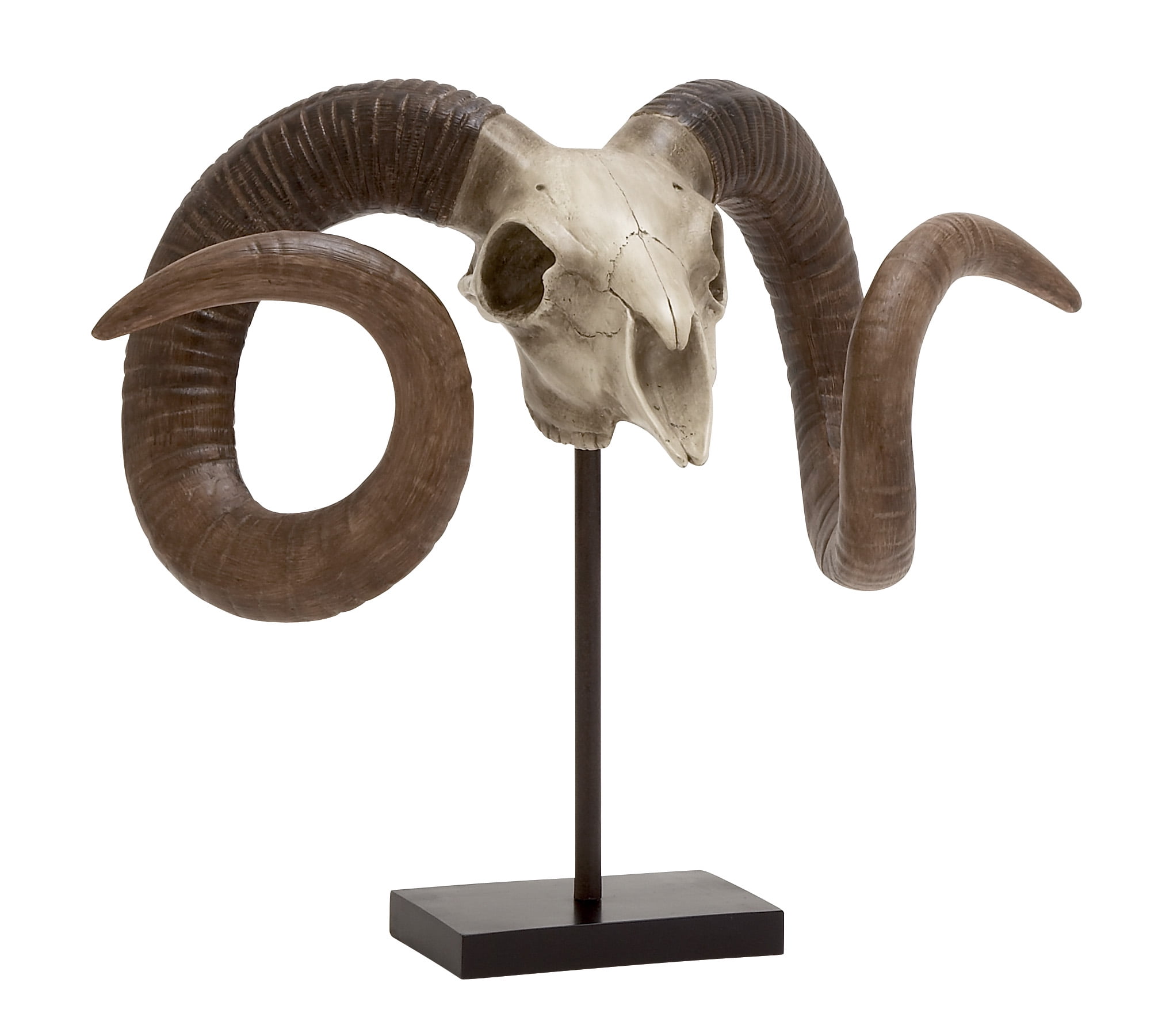 Decmode Large Sheep Skull Sculpture with Horns on Stand, 22" x 17 ...