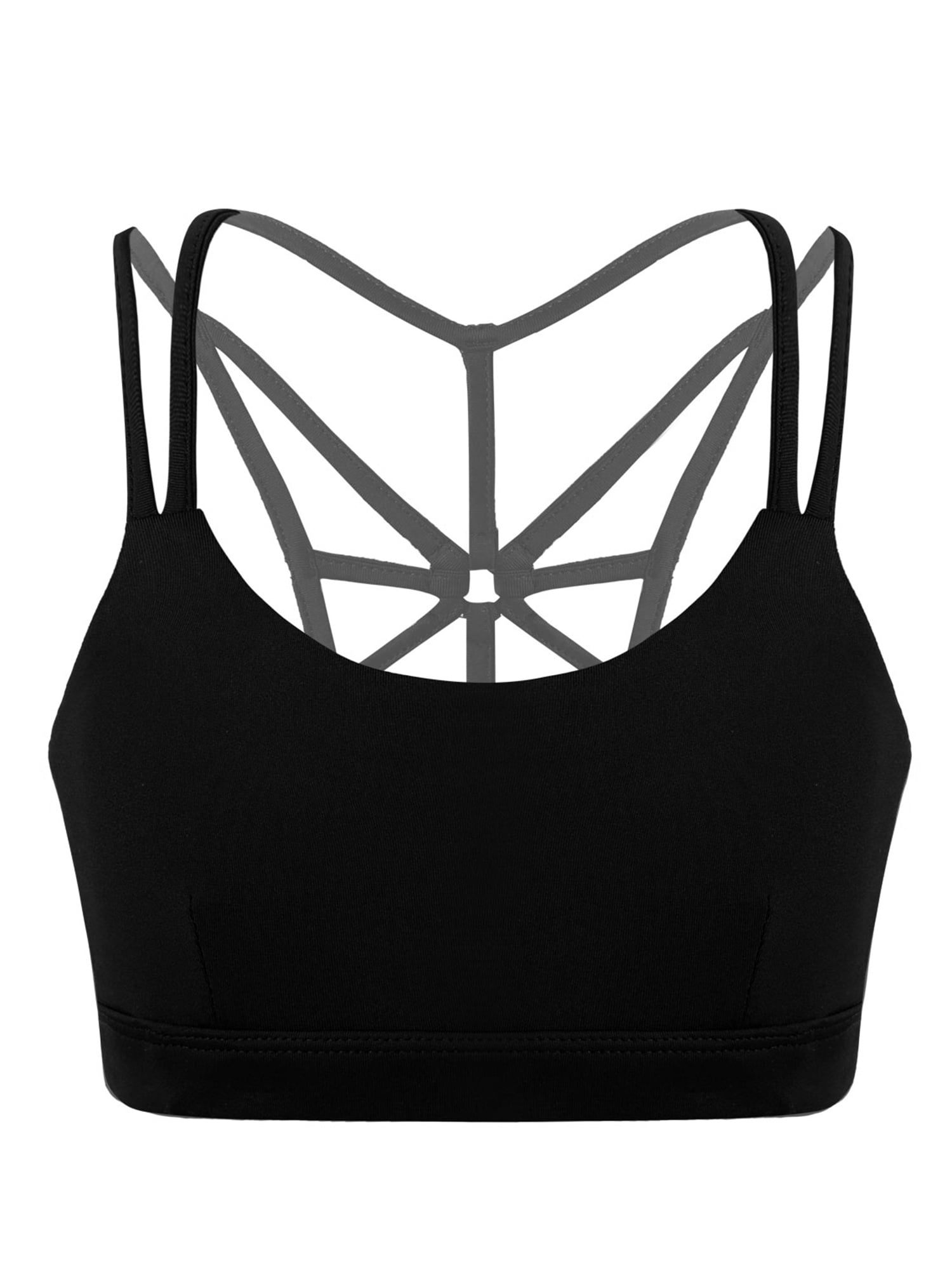 iEFiEL Kids Girls Stretchy Cross Back Tank Bra Crop Top for Ballet ...