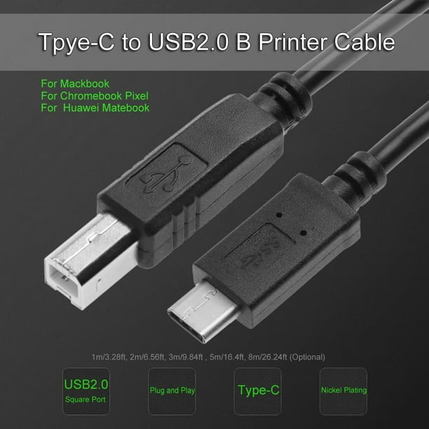 USB C 3.1 to USB 2.0 Scanner Printer Cable Type C to Type B Cable for ...