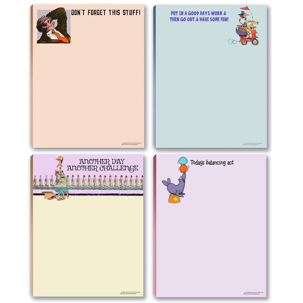 Stonehouse Collection in 4 Funny Assorted Notepads Pack, Daily To Do ...