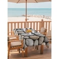 Cobblestones Rectangle Outdoor Tablecloth with Umbrella Hole Stone ...