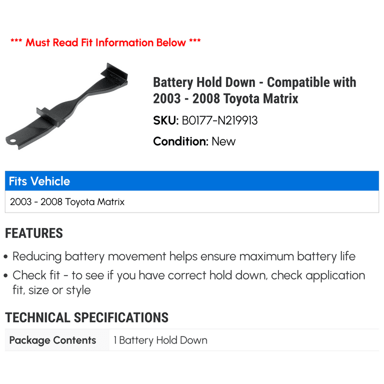 2003 Toyota Matrix Battery Size Toyota Yaris Batteries In Toyota