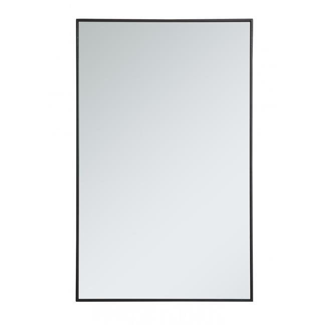Elegant Decor MR43048BK 30 in. Metal Frame Rectangle Mirror in Black ...