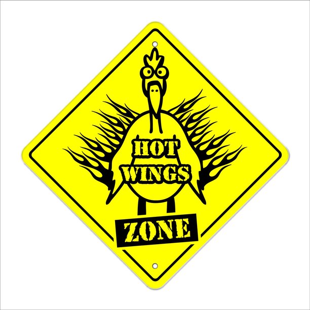 Wings Crossing Sign Zone Xing | Indoor/Outdoor | 14" Tall Plastic Sign ...