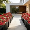 21.6 Inch Artificial Begonia Flower Shrub, Outdoor Faux Potted Plants ...