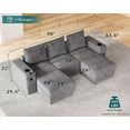 Merluxy Sectional Sofa, 90 Inch Modular Sectional Sofa with 2 USB Ports ...