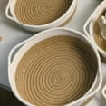 Woven Basket Cotton Rope Bin with Handle, Sturdy Decorative Basket for ...