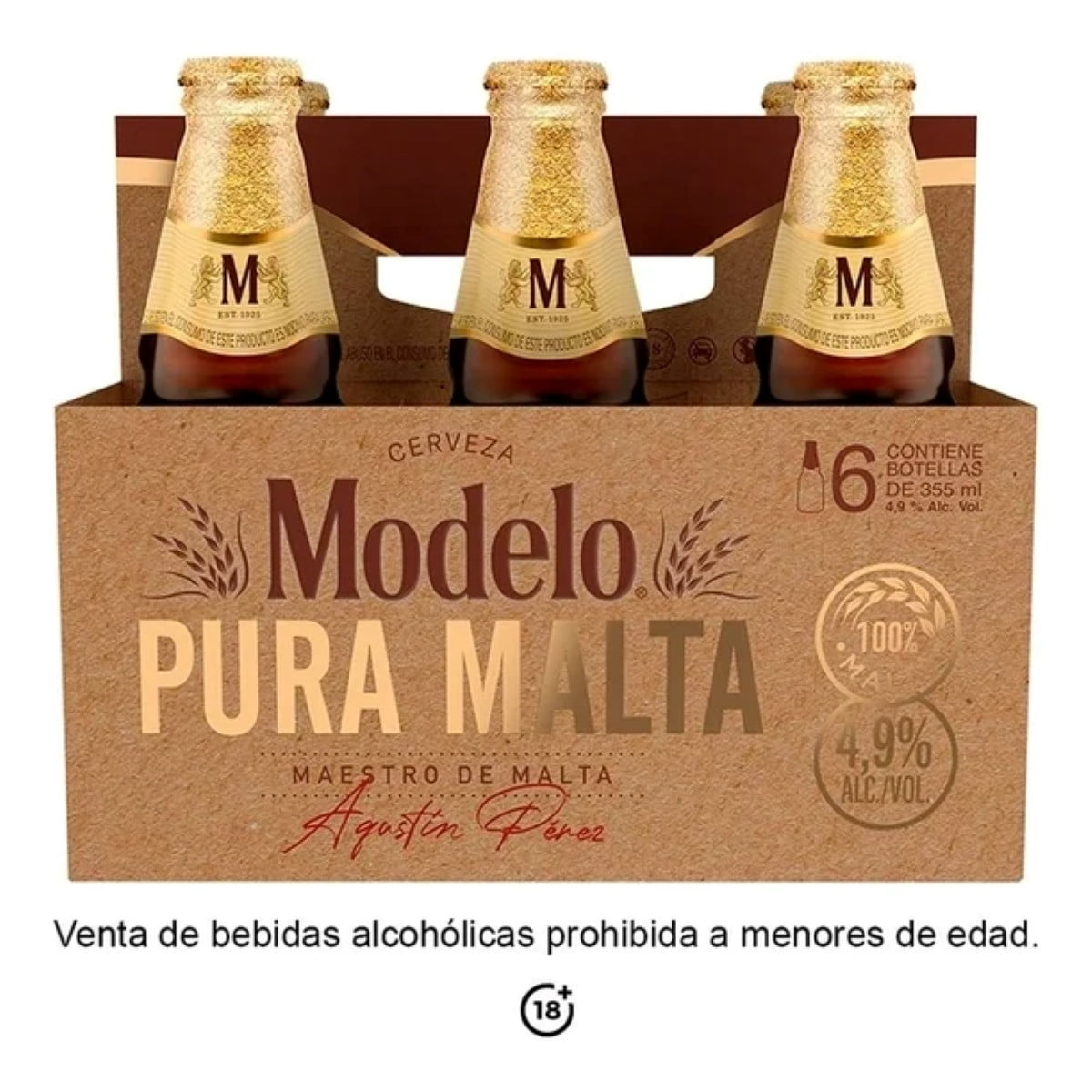 Cerveza Modelo Pura Malta 6 botellas de 355 ml c/u | Walmart en línea