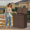 76 Gallon Dual-Compartment Outdoor Trash Can with Resin Construction ...