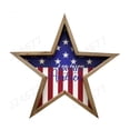 7.87 Inch Patriotic Wooden Star Wall Sign, Independence Day Home Decor ...