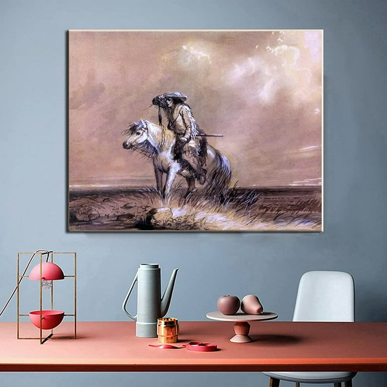 Lone Cowboy Painting