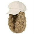Newsboy Cap with Wavy Curly Hair Extensions for Women Hat Attached ...