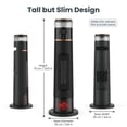 2000W Space Heater - 3D Flame Humidifier Fan 120° Oscillation 8 Safety ...