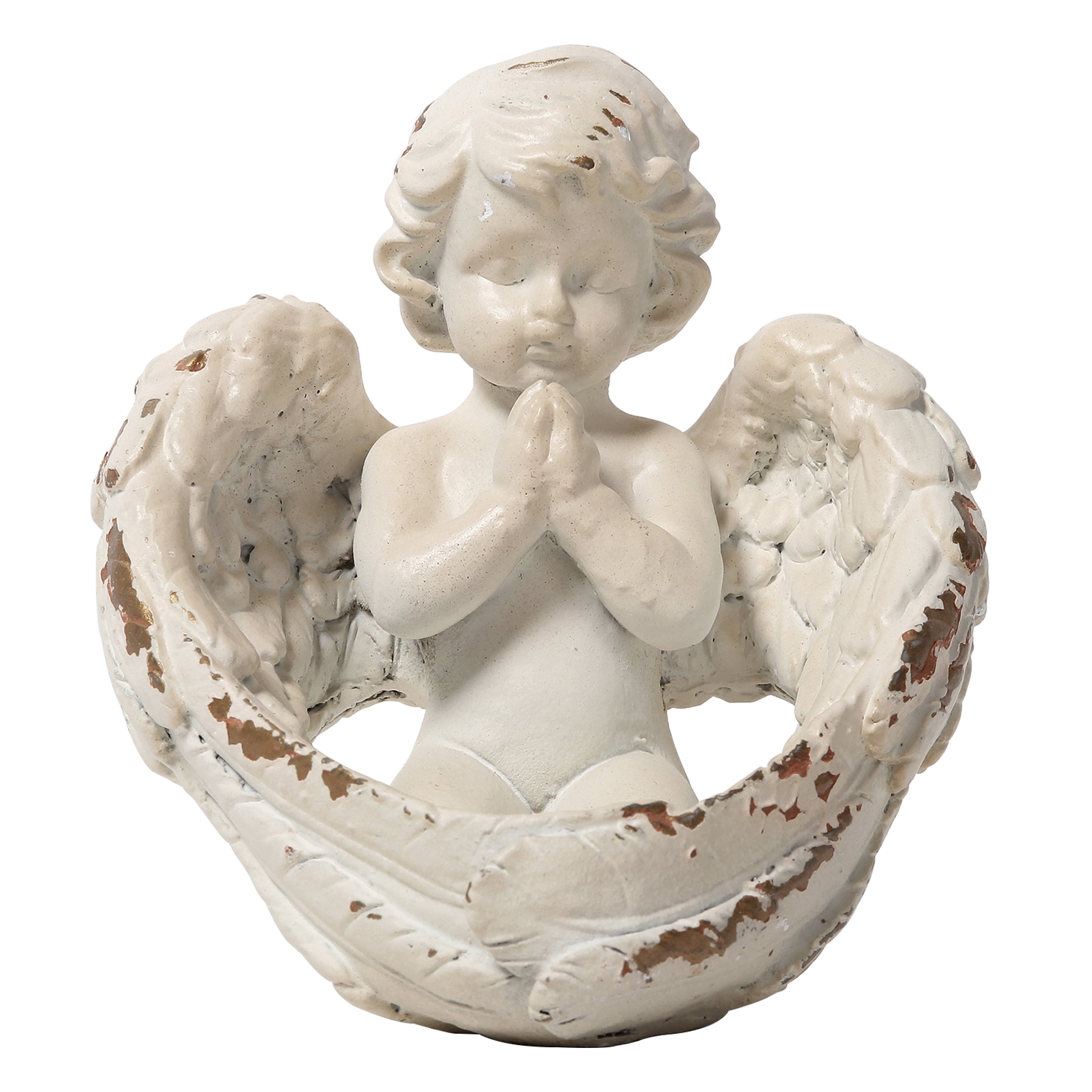 Kneeling Praying Angel Wings Statues for Home Decor 5", Distressed ...