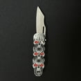 Red Flame Windproof Lighter with Pocket Knife,Skull Design Butane ...