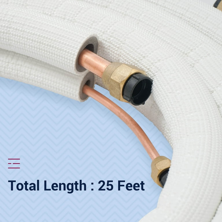 DELLA 25 Ft Mini Split Line Set, 1/4 1/2 Copper Pipes, 59% OFF