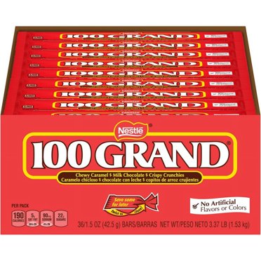 100 Grand Milk Chocolate Candy Bars, Full Size Bulk Individually ...