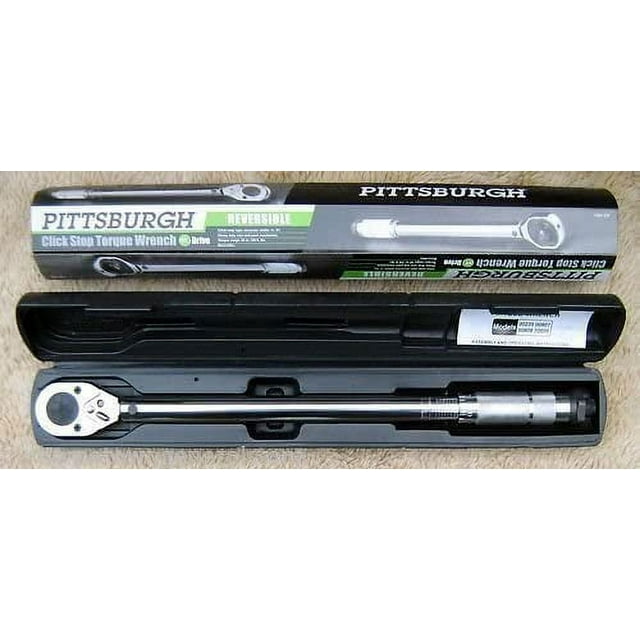 NEW PITTSBURGH PRO 1/2" DRIVE CLICK TYPE TORQUE WRENCH WITH HARD CASE ...